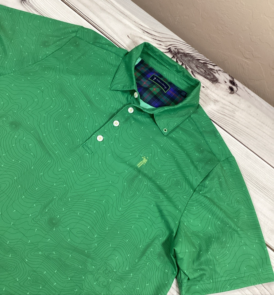 William Murray Performance Golf Polo Reading Greens Topographic Map Men ...