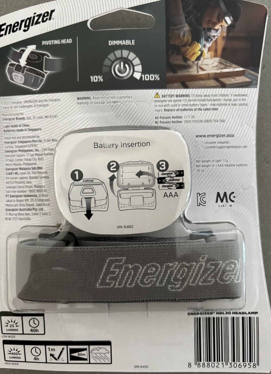 ENERGIZER - Vision HD+ Focus LED Head Torch, 400 Lumens | eBay