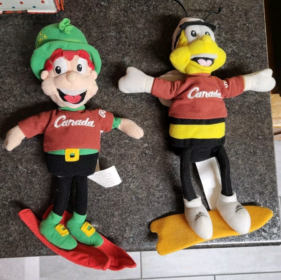 2 2001 Roots General Mills Canada Olympic Plush Toys, Cheerios & Lucky ...