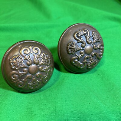 2 Antique Matching Bronze / Brass Eastlake, Art Nouveau, Victorian Door Knobs | eBay