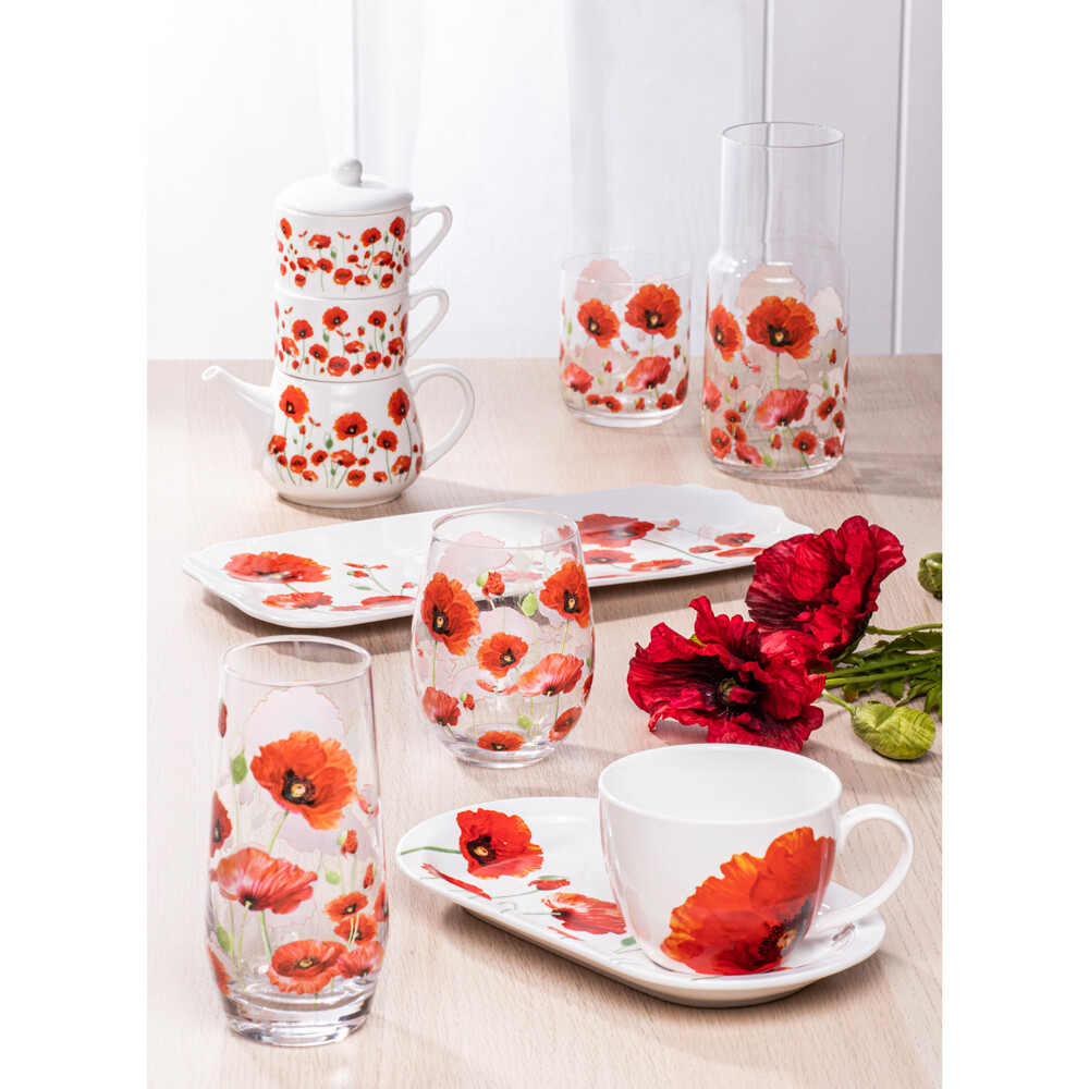 2pc Ashdene Floral Red Poppies 400ml Mug & Plate Tableware New Bone ...