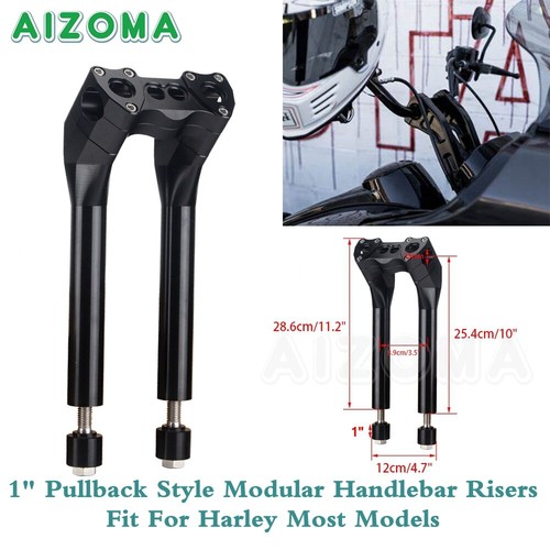 Club Style 10" + 1" Tall Handlebar Pullback Riser For Harley FXLR FXLRS ...