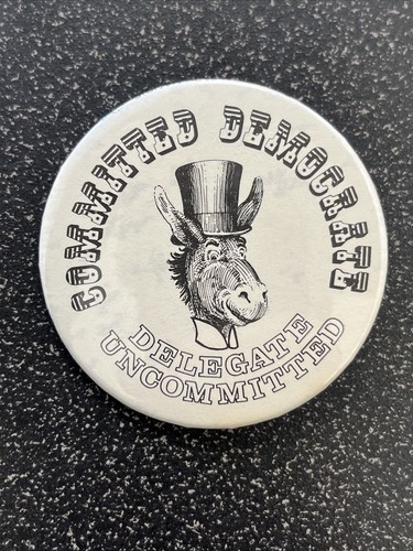Committed Democrat Uncommitted Delegate Pin 1976 Election Campaign ...