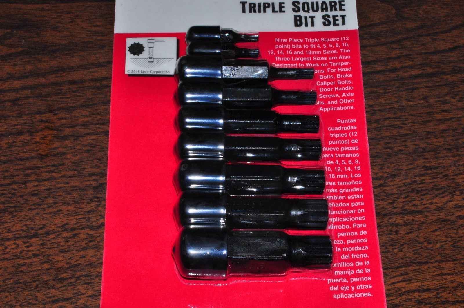 Lisle 60850 9pcs Triple Square (12 points) Bits to Fit 4, 5, 6, 8, 10 ...