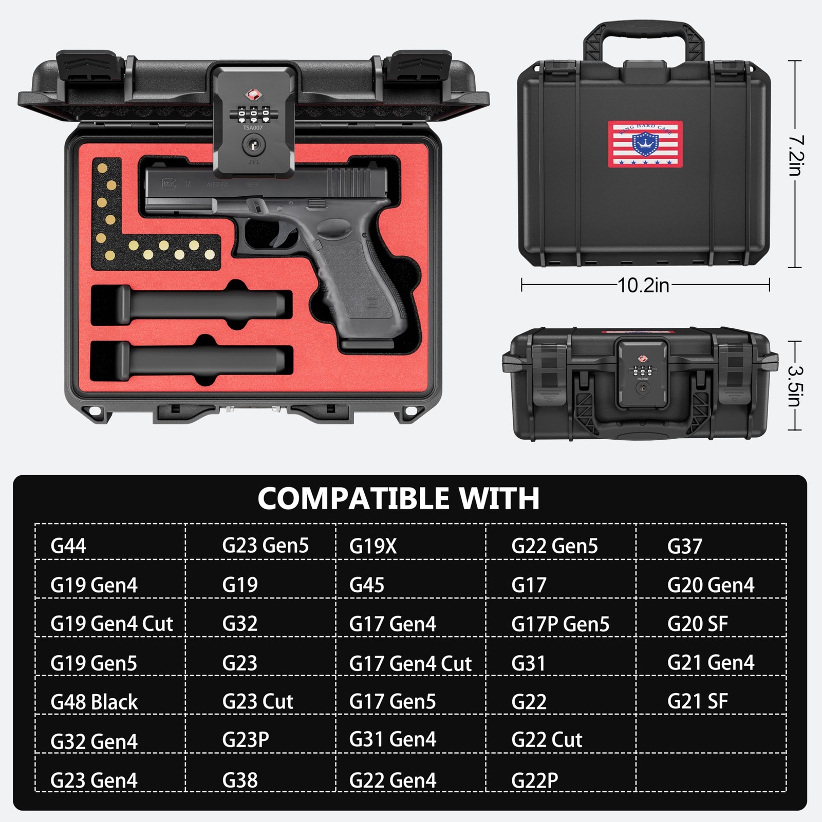 Lockable TSA Handgun Case for Glock-TSA Approved Firearm Travel Case ...
