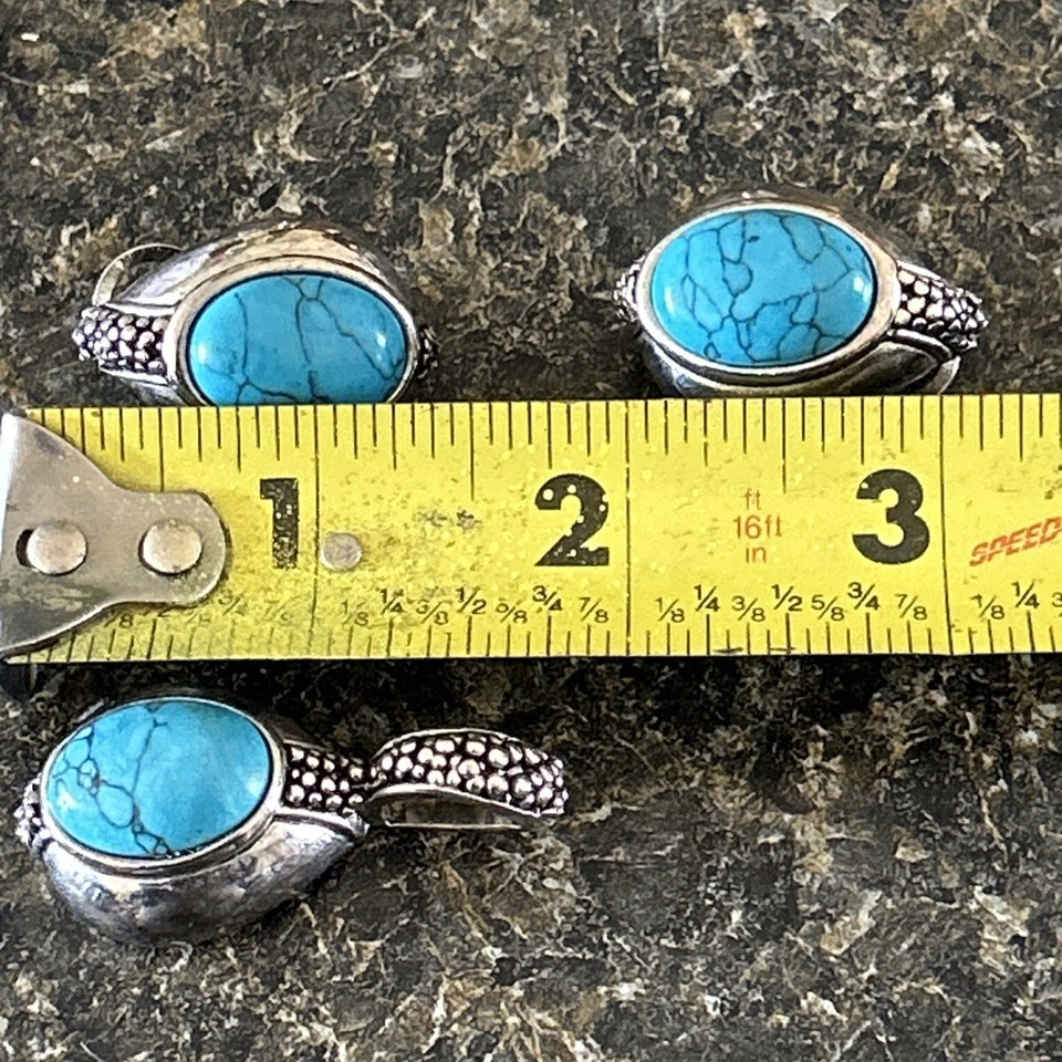 Premier Designs Jewelry Pendant Clip Earrings Faux Turquoise Southwest ...