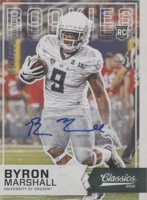 2016 Panini Classics - Rookies Byron Marshall #238 Significant ...