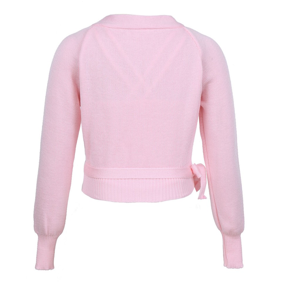 Kids Girls Ballet Dance Wrap Tops Sweater Ballerina Crossover Cardigan ...