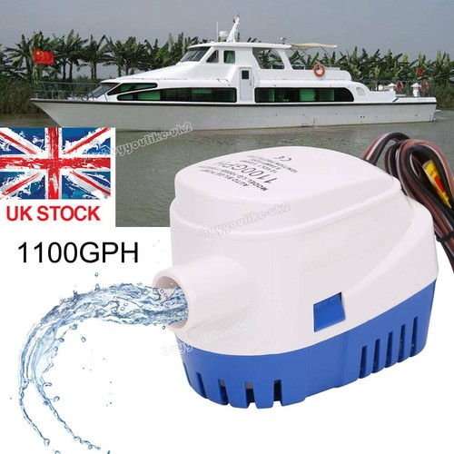 12V / 1100GPH Automatic Submersible Boat Bilge Water Pump with Auto ...