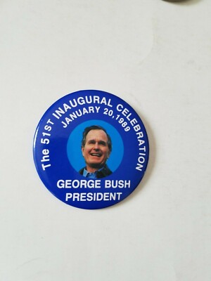 George H. Bush - 1/20/89 - 51st Inaugural Celebration - political pin ...