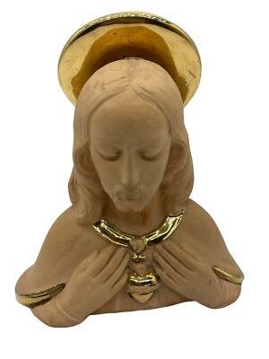 Jesus Christ Bust Statue Ceramic Gold Trim Italy Limited Edition ...