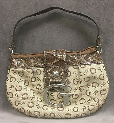 NEW GUESS BROWN G LOGO WRISTLET COIN PURSE | eBay