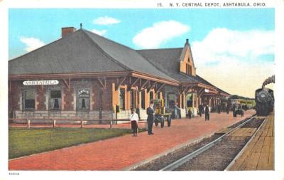 Ashtabula OH NY Central Railroad Station Train Depot Postcard | eBay