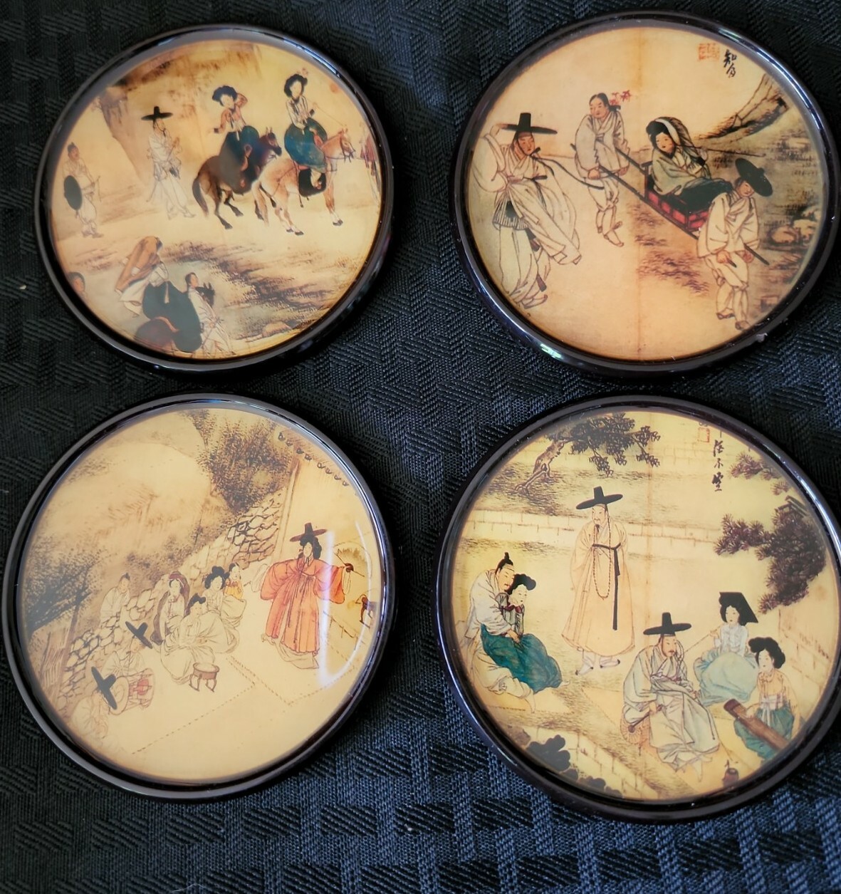 Set of 4 - Formic Collection Coasters Shin Yoon Bok Korean Pictorals ...