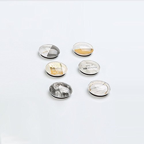 White Marble Fridge Magnets Round Glass Magnets For Decorative ...