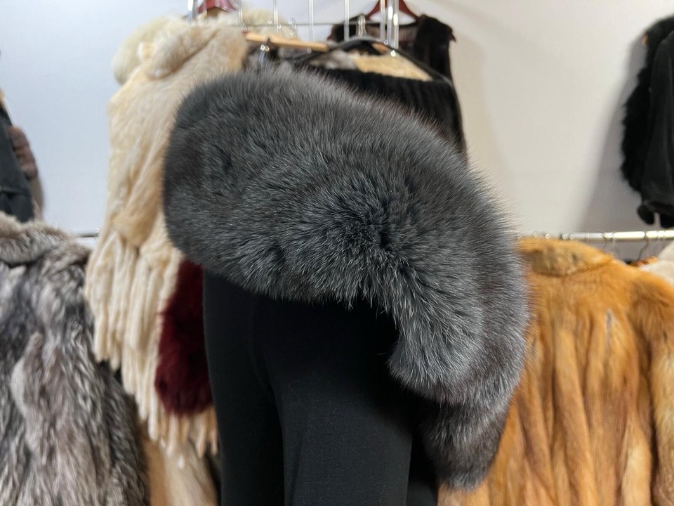 Blue Fox Fox Collar Fur Stole Real Fur Bluefox Collar Stole | eBay