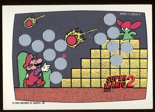 1989 Topps Nintendo Super Mario 2 II Trading Card Screen 9 Scratch Off ...