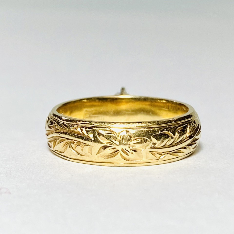 Royal Hawaiian Heritage 14K Yellow Gold Maile Leaf 0.32ct Diamond Sz 8 ...