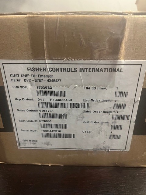 Fisher DVC2000 Fieldvue Valve Positioner DVC-3787-4346427 Digital HART ...