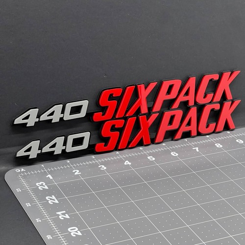 2PCS 340/440 SIX PACK Side Emblems – Muscle Car Multicolor Fender ...