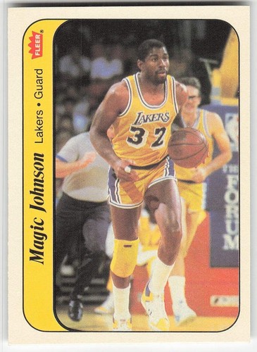 1986-87 Fleer #7 Magic Johnson BASKETBALL Los Angeles Lakers | eBay