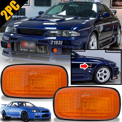 Side Marker Lamp Turn Signal Light W/ Bulbs LR For Nissan Skyline GT-R ...