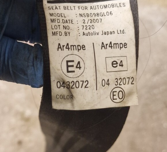 2004-08 HONDA ACCORD FRONT PASSENGER SIDE SEAT BELT 0432072 | eBay UK