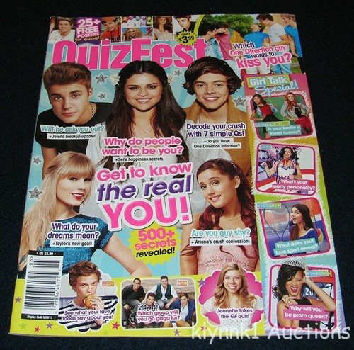 Quizfest Magazine May 2013 One Direction Selena Big Time Rush Taylor ...
