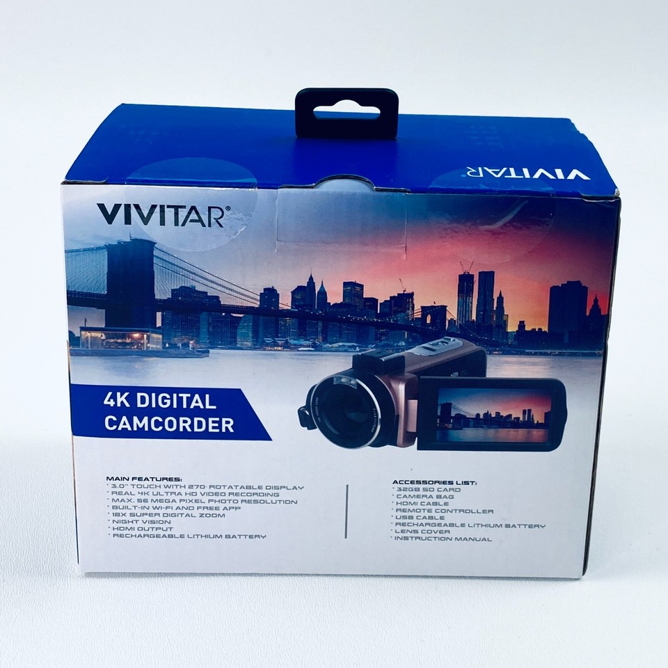 Vivitar Pro 4K Ultra HD Digital Camcorder WiFi Night Vision BRAND NEW ...