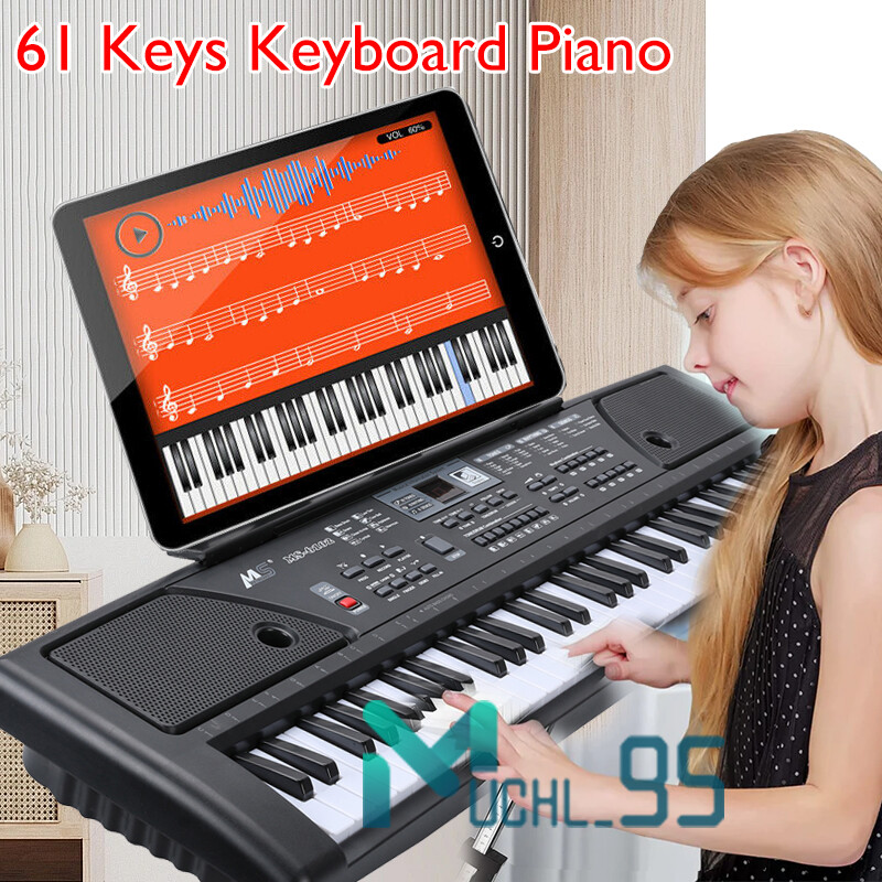 61 Key Music Electronic Keyboard Electric Digital Piano Organ w/ Stand ...