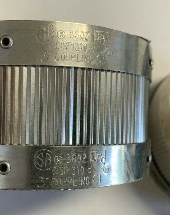 (2) Qty. of MATCO B602 3" NSF CISPI310 Neoprene Stainless Steel ...