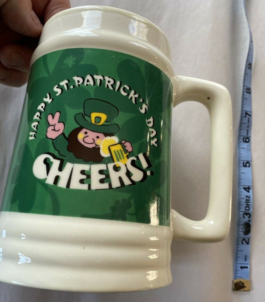 St Pat's Mug Saint Patricks Ceramic Giant drinking mug Porcelain Heavy ...