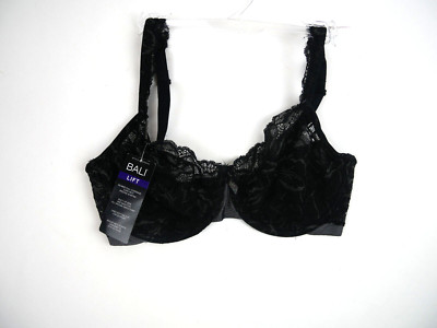 Bali Lace Desire Underwire Full-Coverage Lace Bra 40B NEW Black | eBay