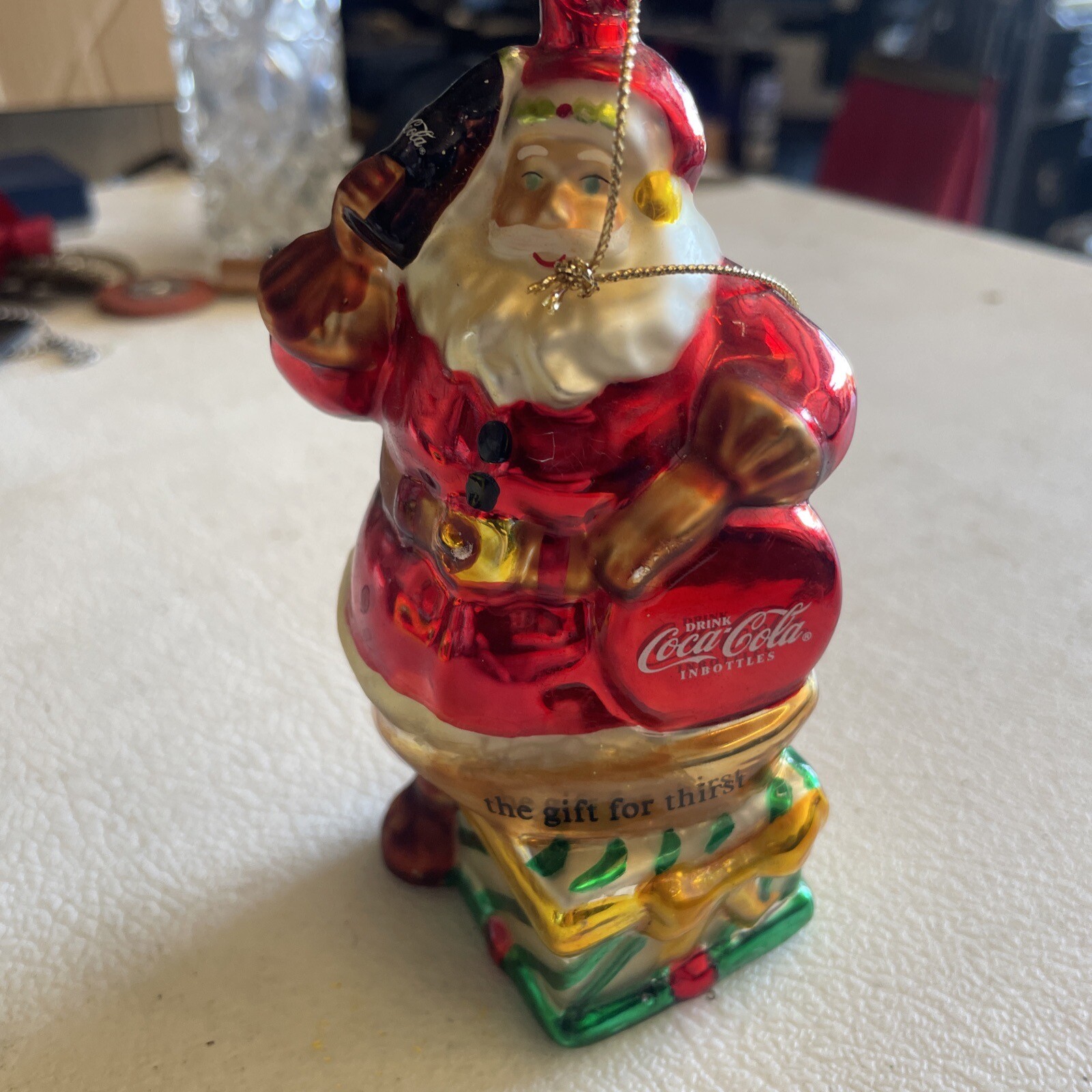 Coca Cola Christmas Ornament/Glass Santa/The Gift For Thirst | eBay