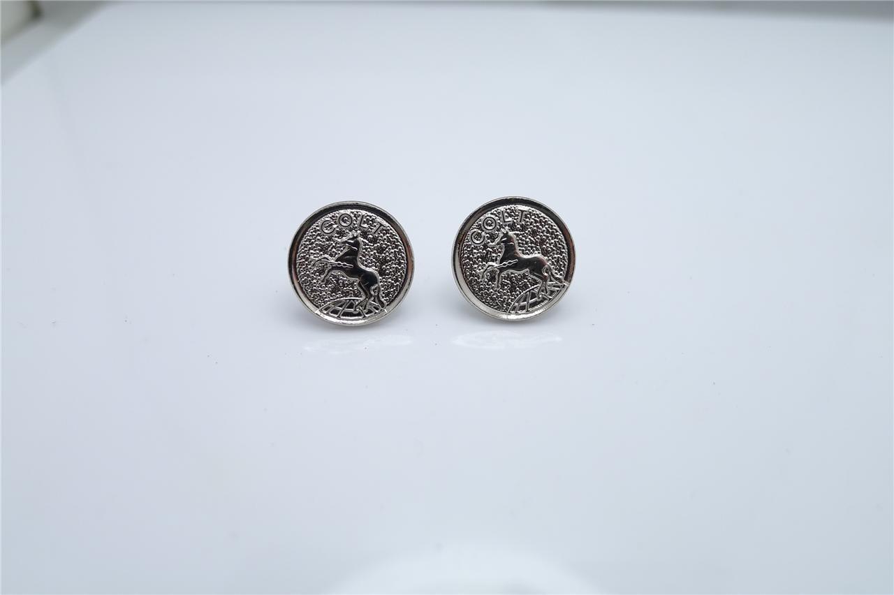 Colt 1911 FACTORY silver medallions pistol grip medallions FACTORY RARE ...