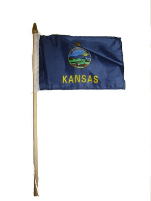 6x9 6"x9" State of Kansas Stick Flag wood Staff 100D | eBay
