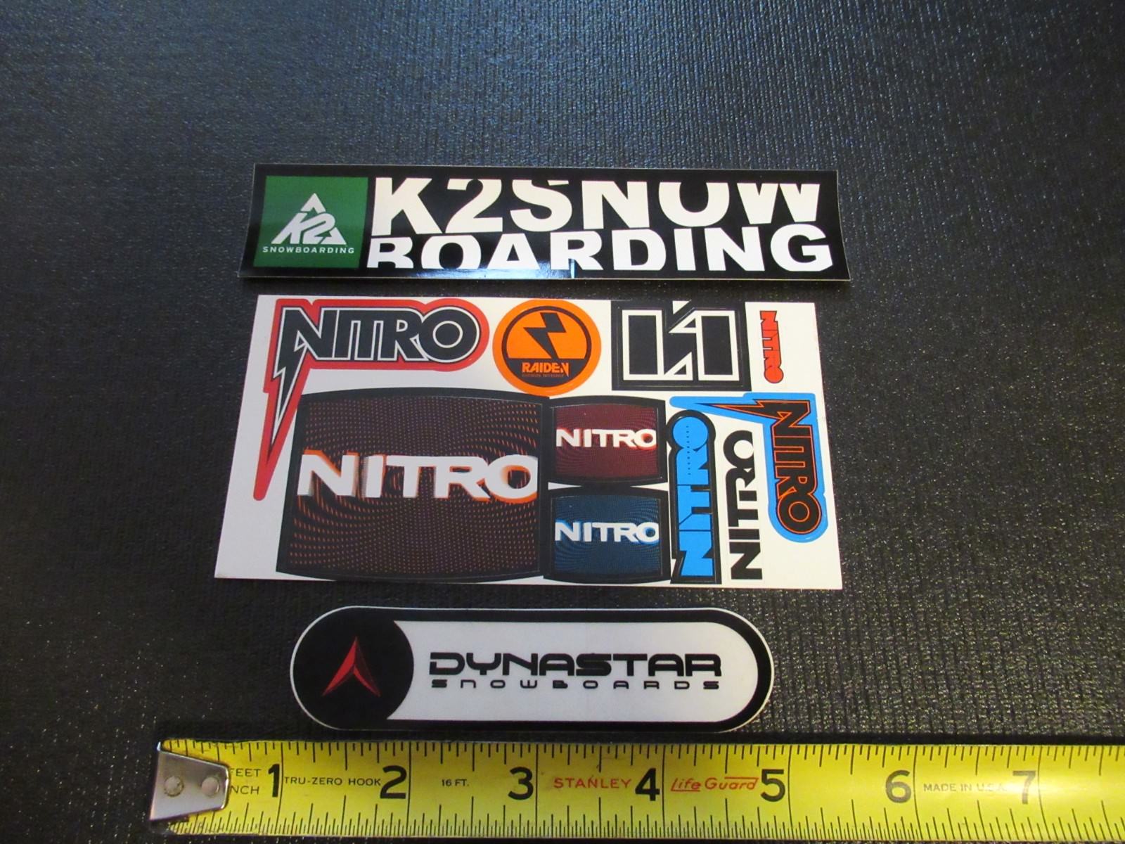 Nitro K2 Dynastar snowboard stickers decals / ski snowboard 3 stickers ...