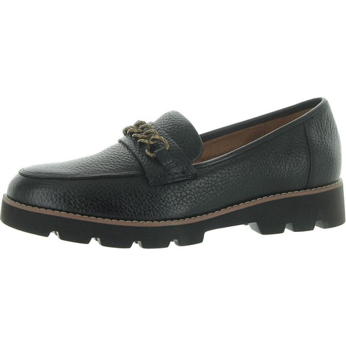 Vionic Womens Emalyn Black Leather Loafers Shoes 9.5 Wide (C,D,W) BHFO ...