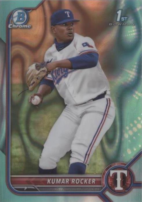 2022 Bowman Draft - Chrome Kumar Rocker #BDC-164 Aqua Lava Refractor ...