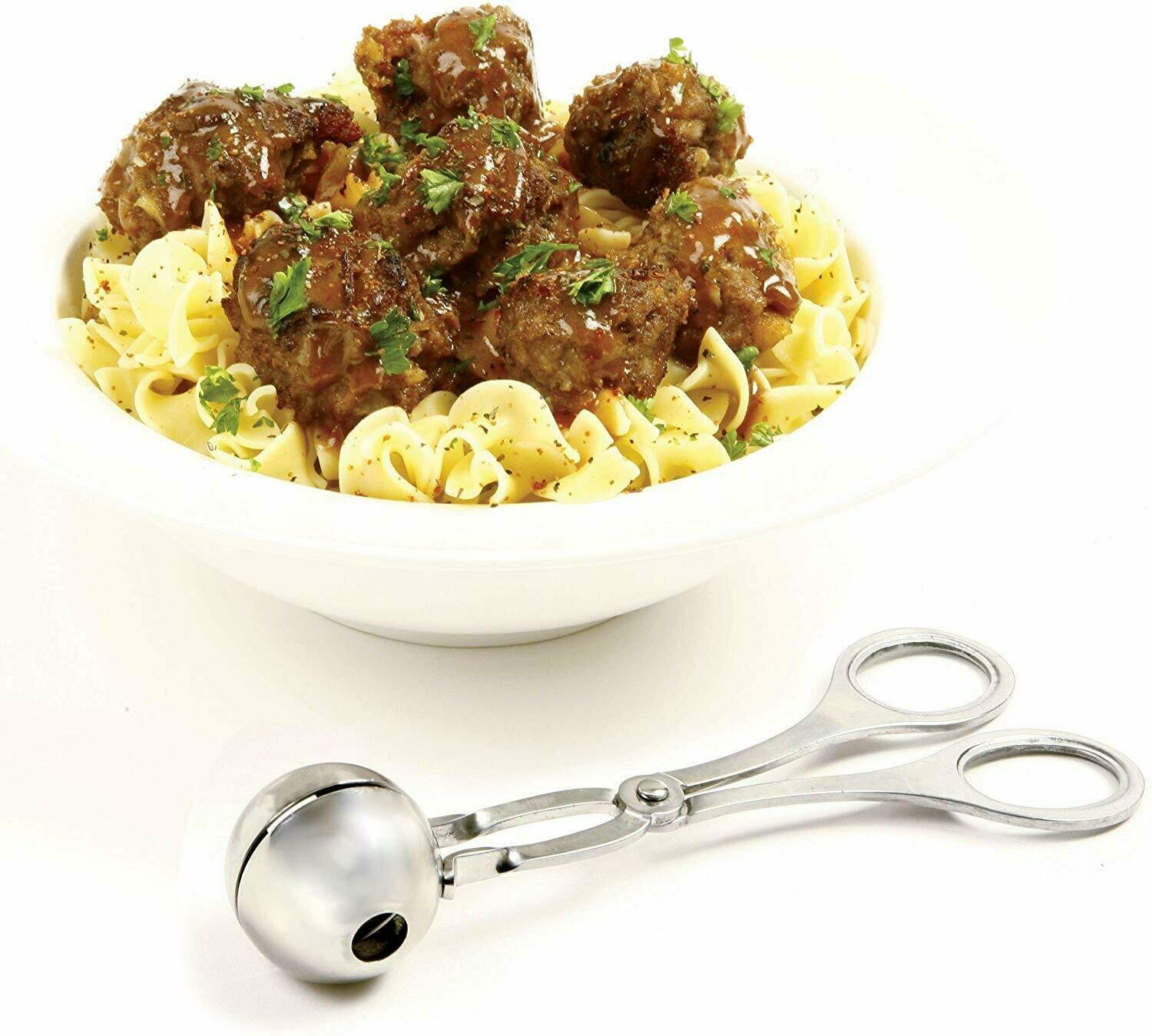 Norpro Stainless Steel Meat Baller - Makes 1.25" Meatballs, Bath Balls ...