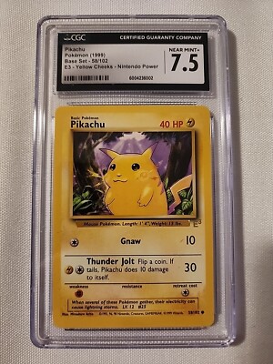 Pokemon TCG Base Set Pikachu 58/102 E3 Stamped Promo Yellow Cheeks CGC ...