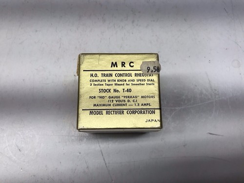 MODEL RECTIFIER MRC HO TRAIN CONTROL RHEOSTAT STOCK # T-40 MIJ VTG RARE ...