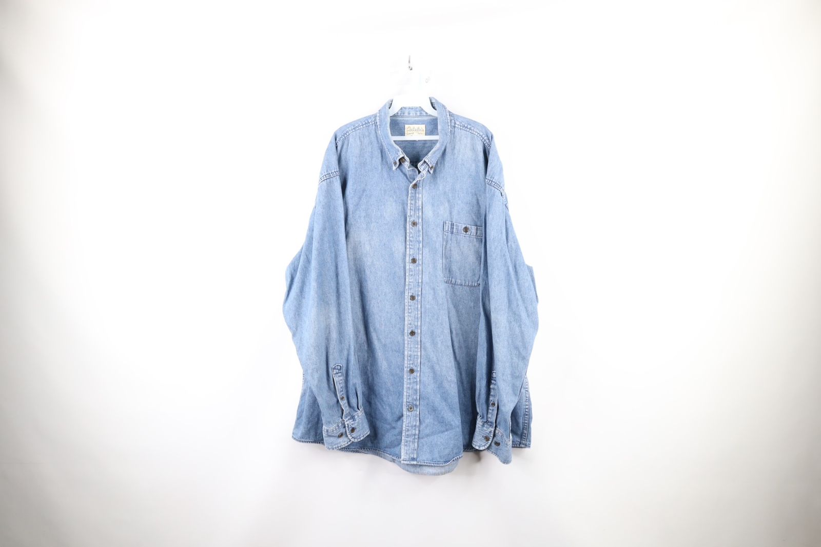 Vintage Cabelas Mens 2XLT Distressed Collared Denim J… - Gem