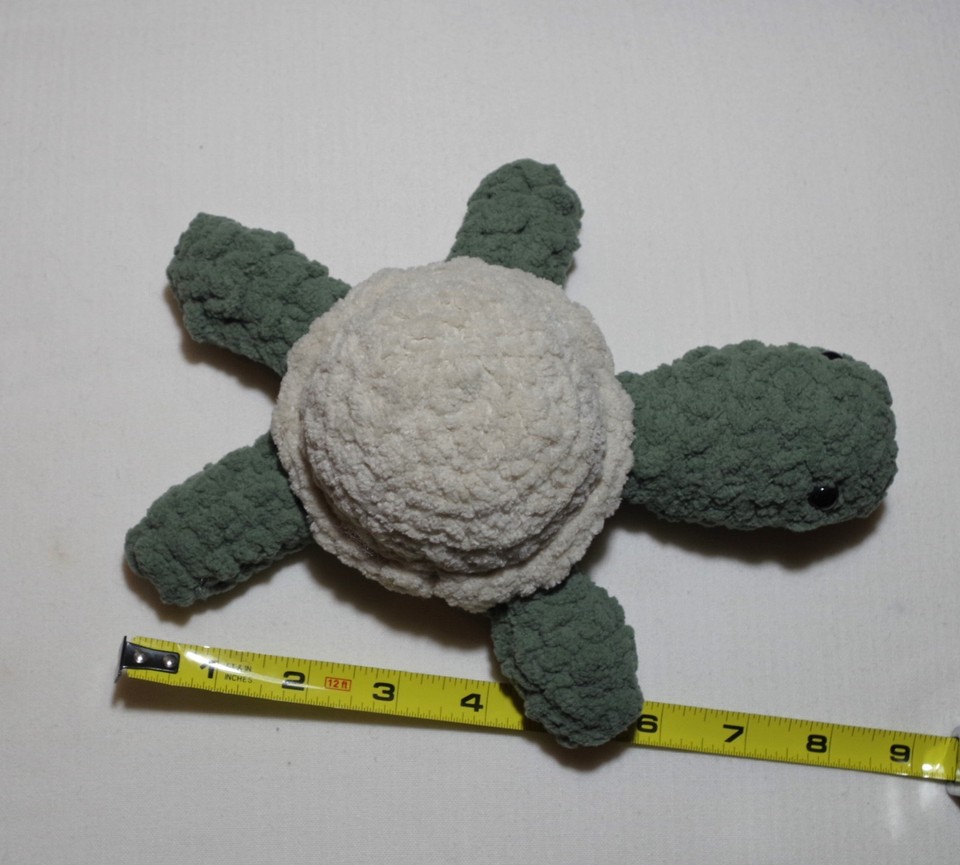 "Jacob" Crochet 8 inch Turtle Amigurumi Handmade Plushy Stuffed Animal ...