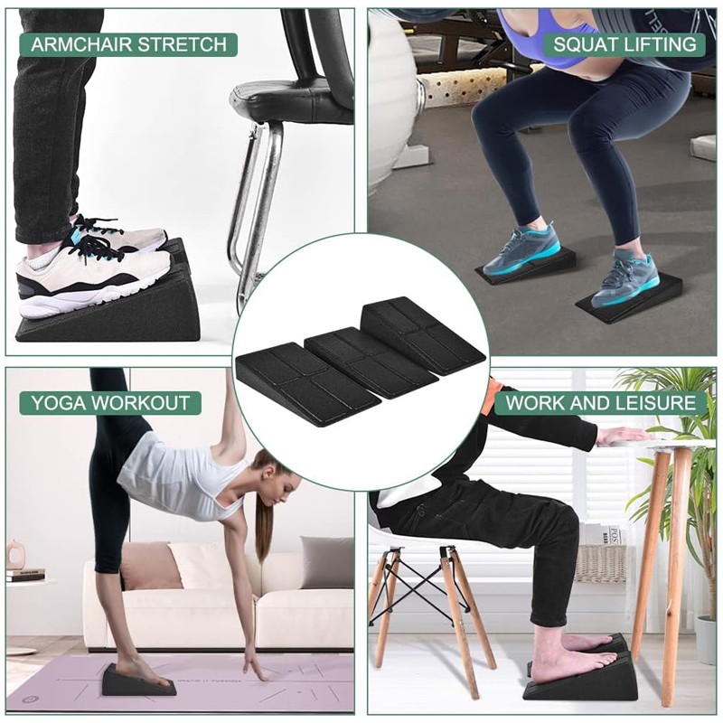 3pcs Adjustable Squat Wedge Block Ramp Non-Slip Calf Stretcher Slant ...