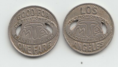 Los Angeles Metropolitan Transit Authority tokens - pair of 2 tokens | eBay