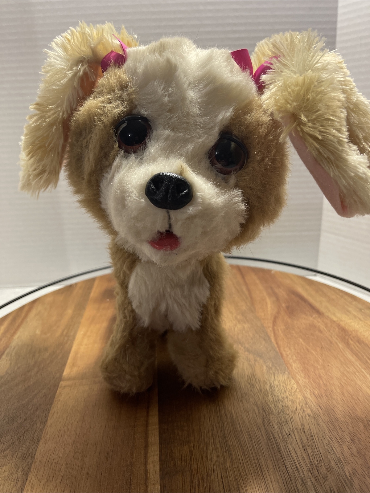 FurReal Dog Plush Animated brown/White Large Eyes Tested Works ..(B1 ...