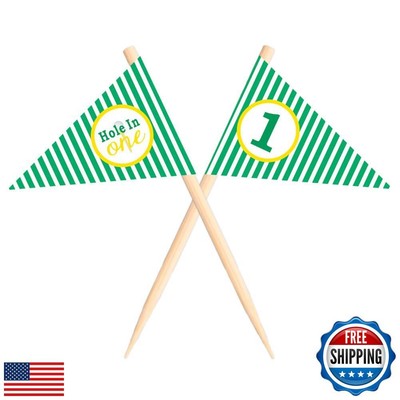 VOWFOO Golf Themed Toothpick Flags, 20 PCS Hole In One 1st Birthday ...