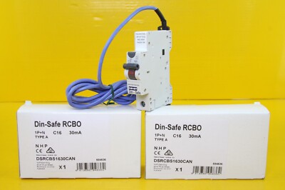 NHP DSRCBS1630CAN C16 1P+N 30ma 6kA Type A Ccurve RCBO Circuit Breaker ...