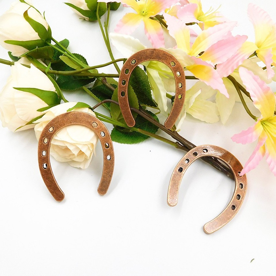 5 Sets Vintage Horseshoe Gift Tag Hanging Decors Mini Metal Horseshoe ...